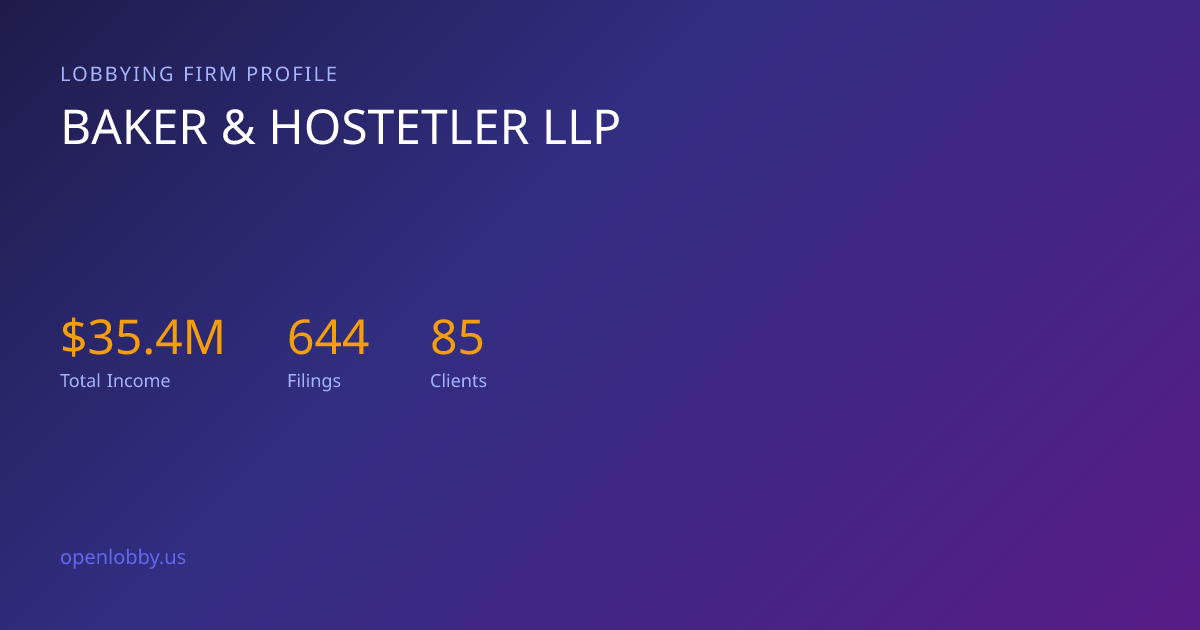 Baker & Hostetler LLP - Lobbying Firm